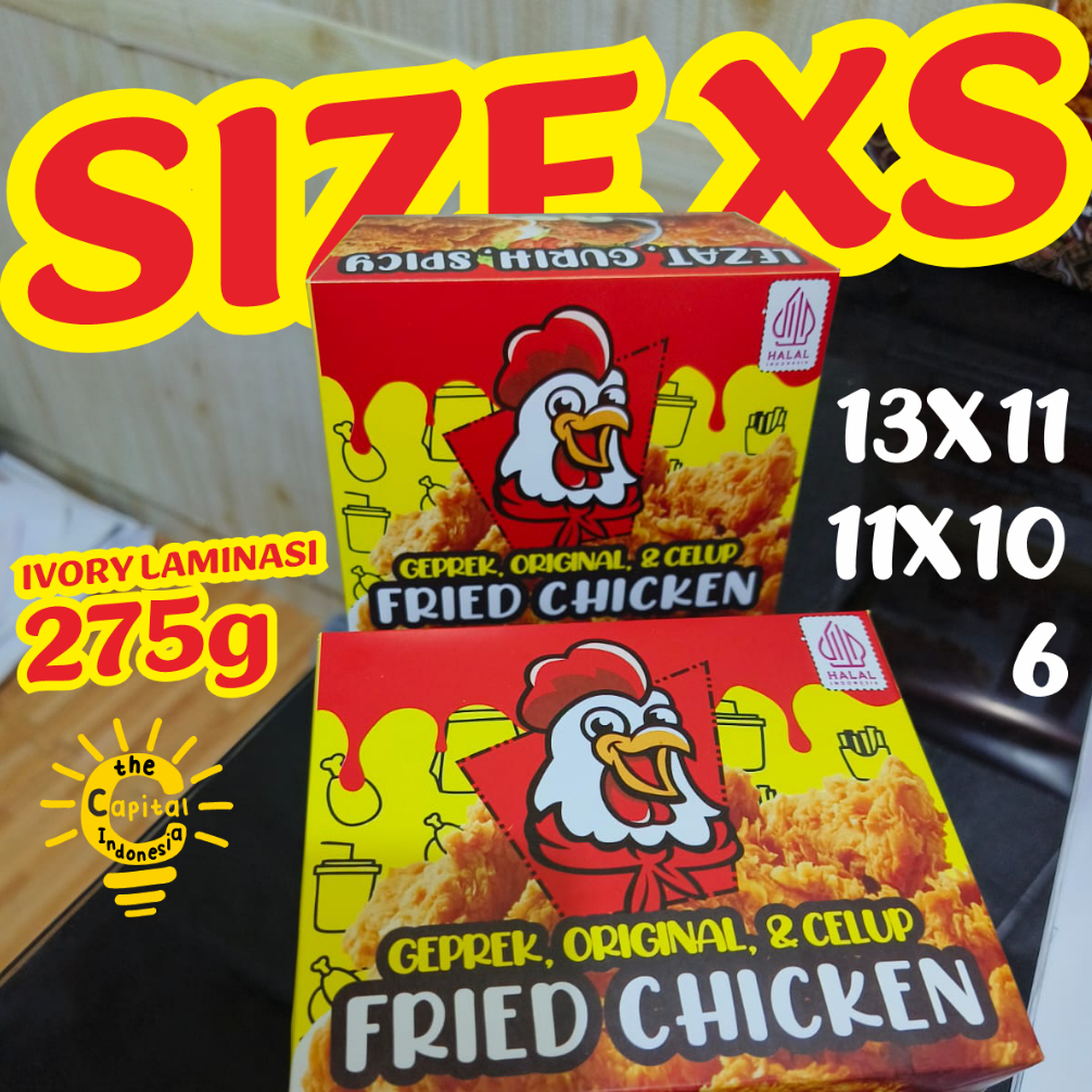 Jual BOX AYAM GEPREK CELUP CHICKEN size XS BESAR (isi 100pcs) laminasi ...
