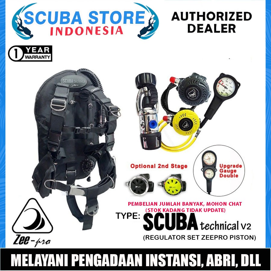 Jual Paket BCD Set Package Scubatech V2 Scuba Technical Regulator Octopus Console Zeepro 1st ...