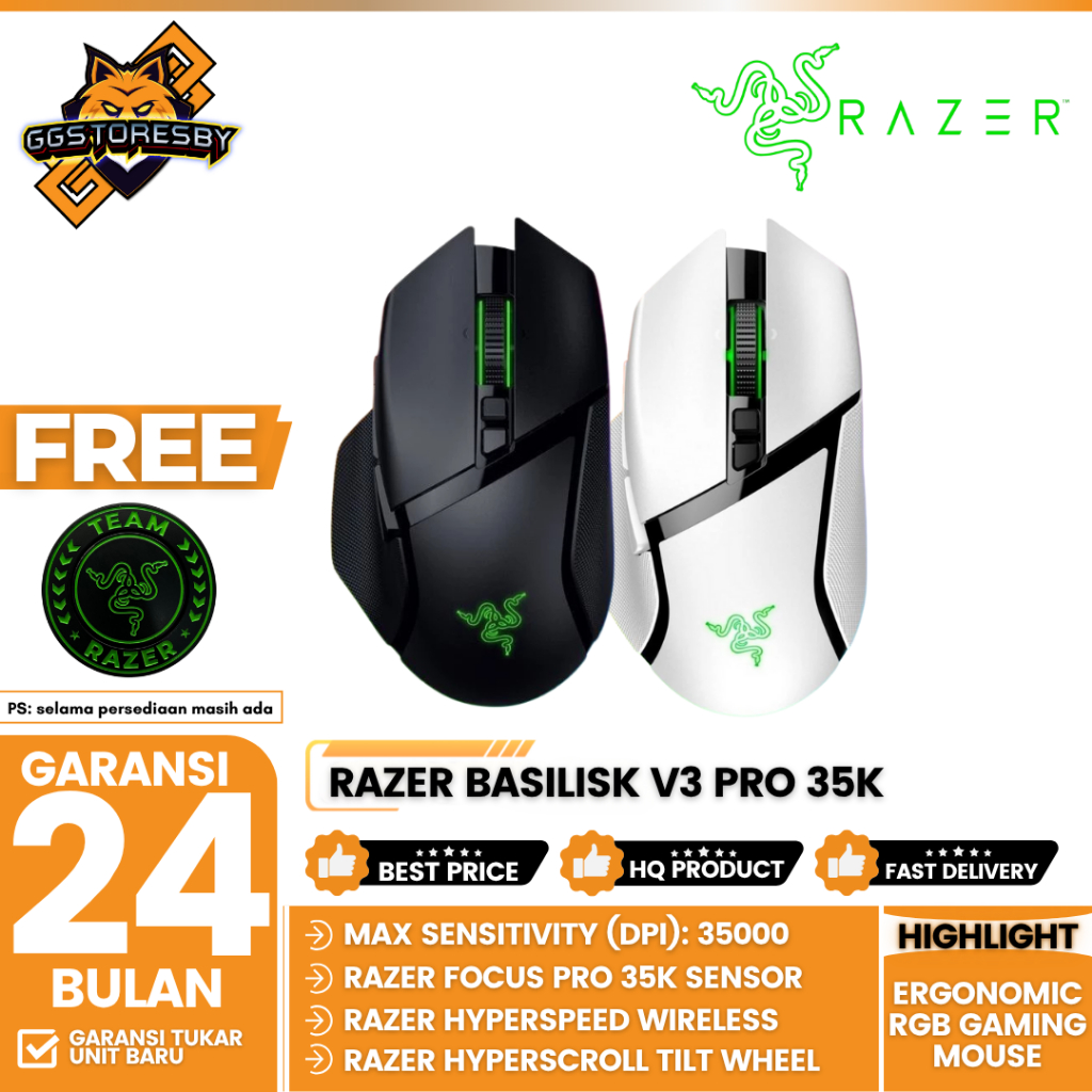 Jual Razer Basilisk V3 Pro 35K - Black - Fully Customizable Wireless ...