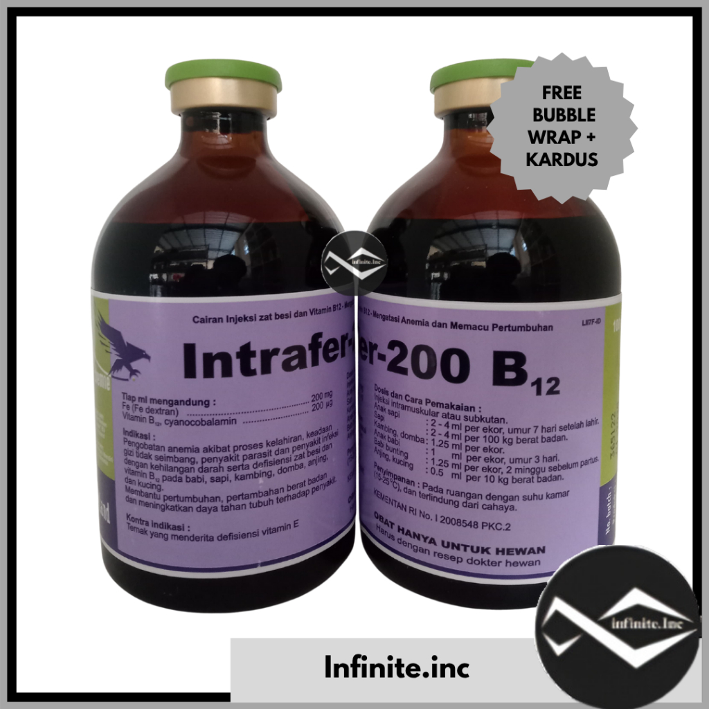 Jual Intrafer-200 100 ml Fe zat besi B12 Cyanocobalamin Obat anemia ...