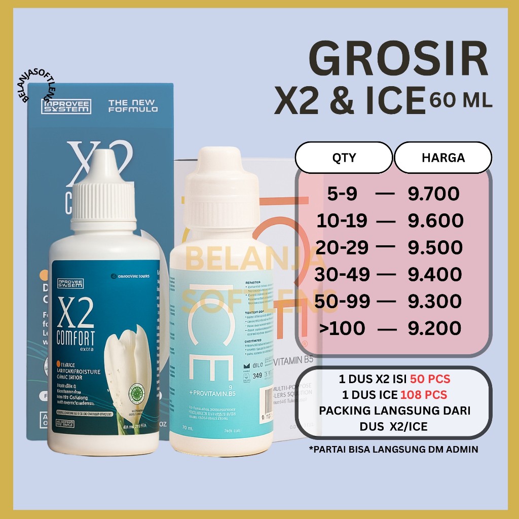 Jual GROSIR CAIRAN SOFTLENS X2 60ML & ICE 60ML EXP 2028 | Shopee Indonesia