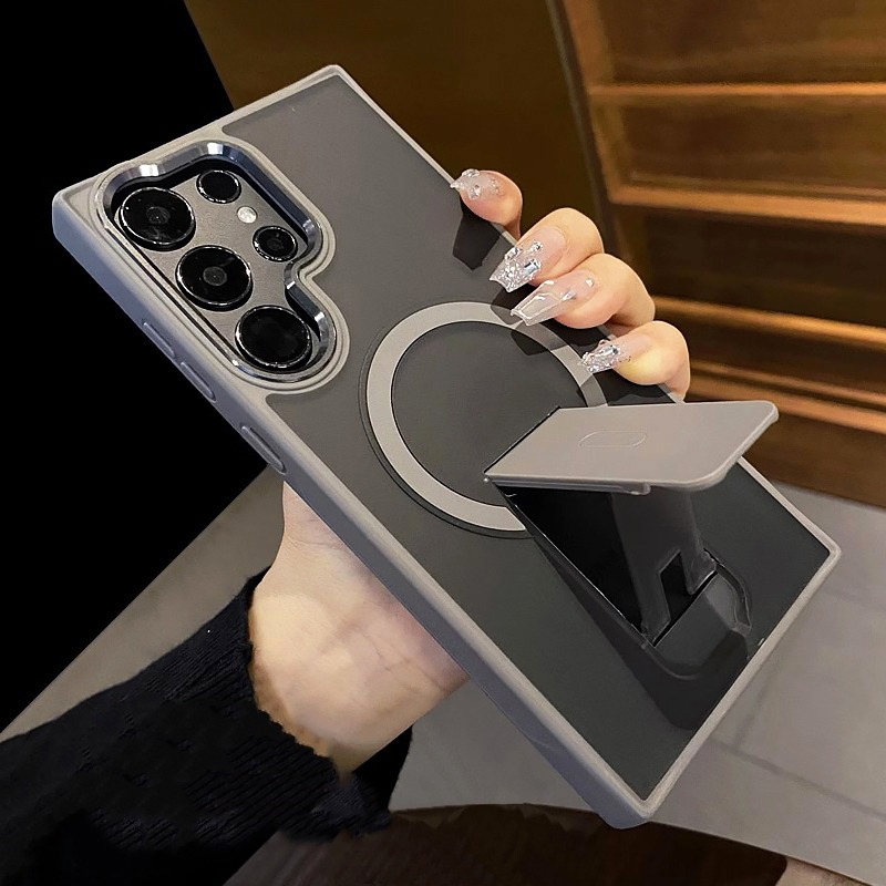 Jual CrashStar With Folding Invisible Stand Magsafe Matte Hard Shockproof Phone Case For Samsung ...