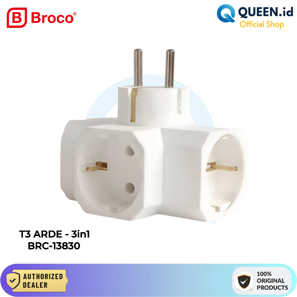 Jual BROCO Steker Arde T 3 Cabang Oversteker Sambungan Stop kontak ...
