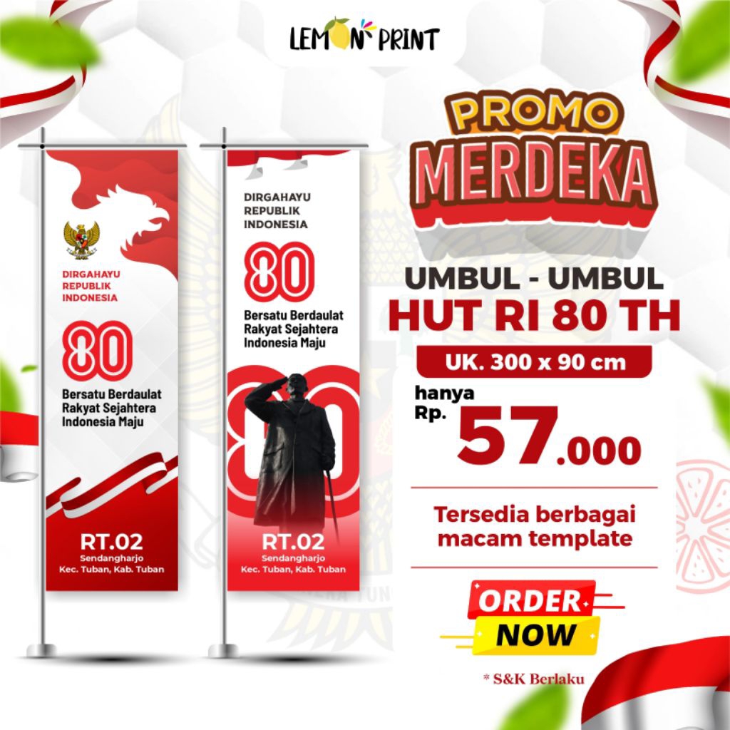 Jual Cetak Bendera TC Umbul-Umbul Agustusan / Cetak Umbul-Umbul TC ...