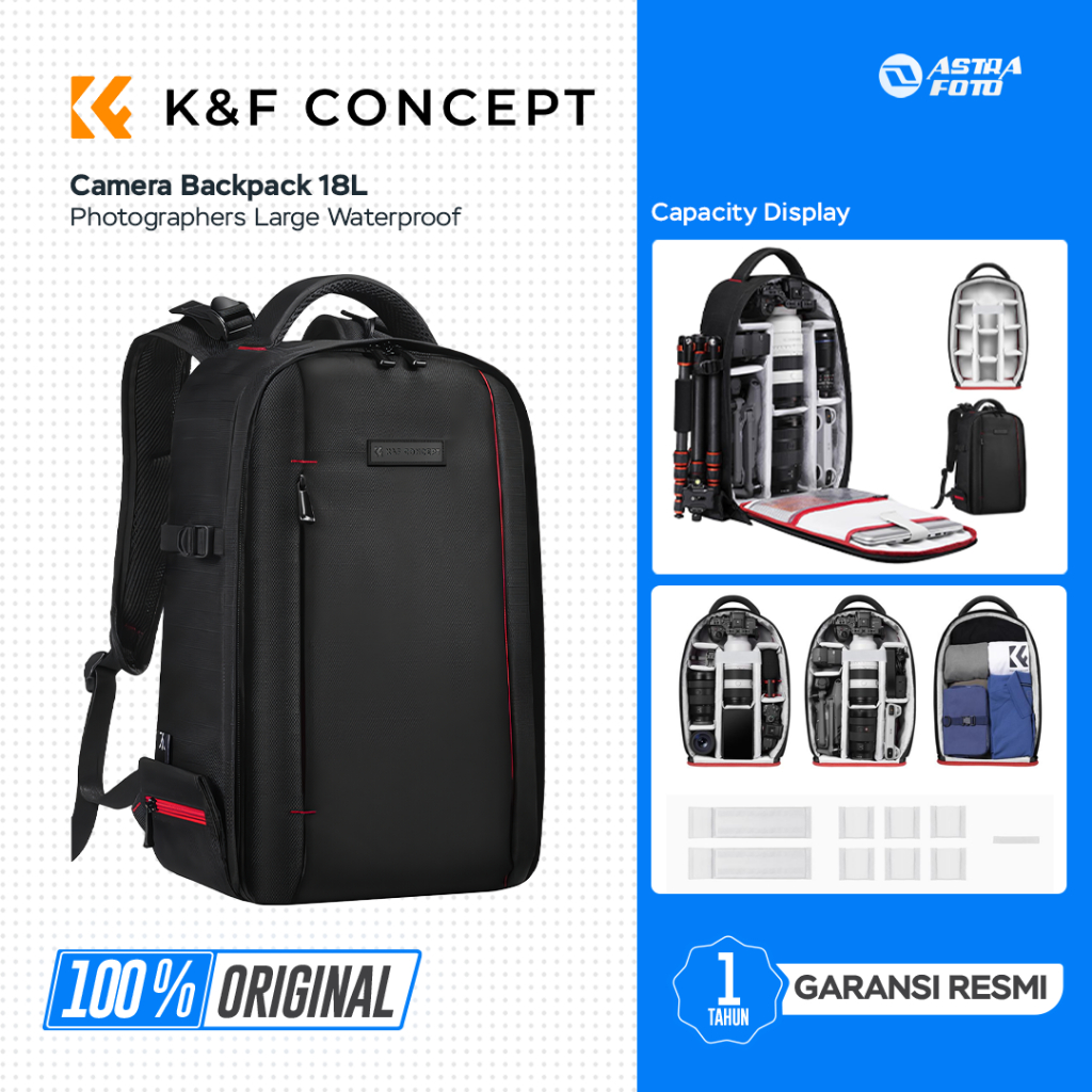 Jual KNF K&F Concept Camera Backpack for Photographers Large Waterproof ...