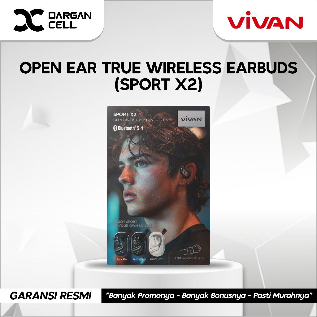 Jual VIVAN SPORT X2 OPEN EAR AIR OWS BLUETOOTH 5.4 EARBUDS OPEN EAR 4 ...