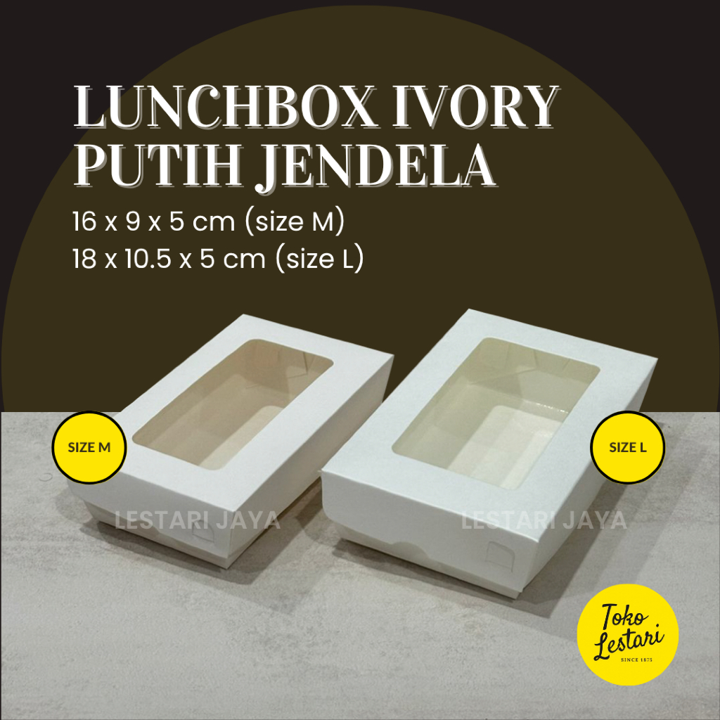 Jual Paper Lunch Box Ivory Laminasi JENDELA Size M L Siap Pakai Ivory ...