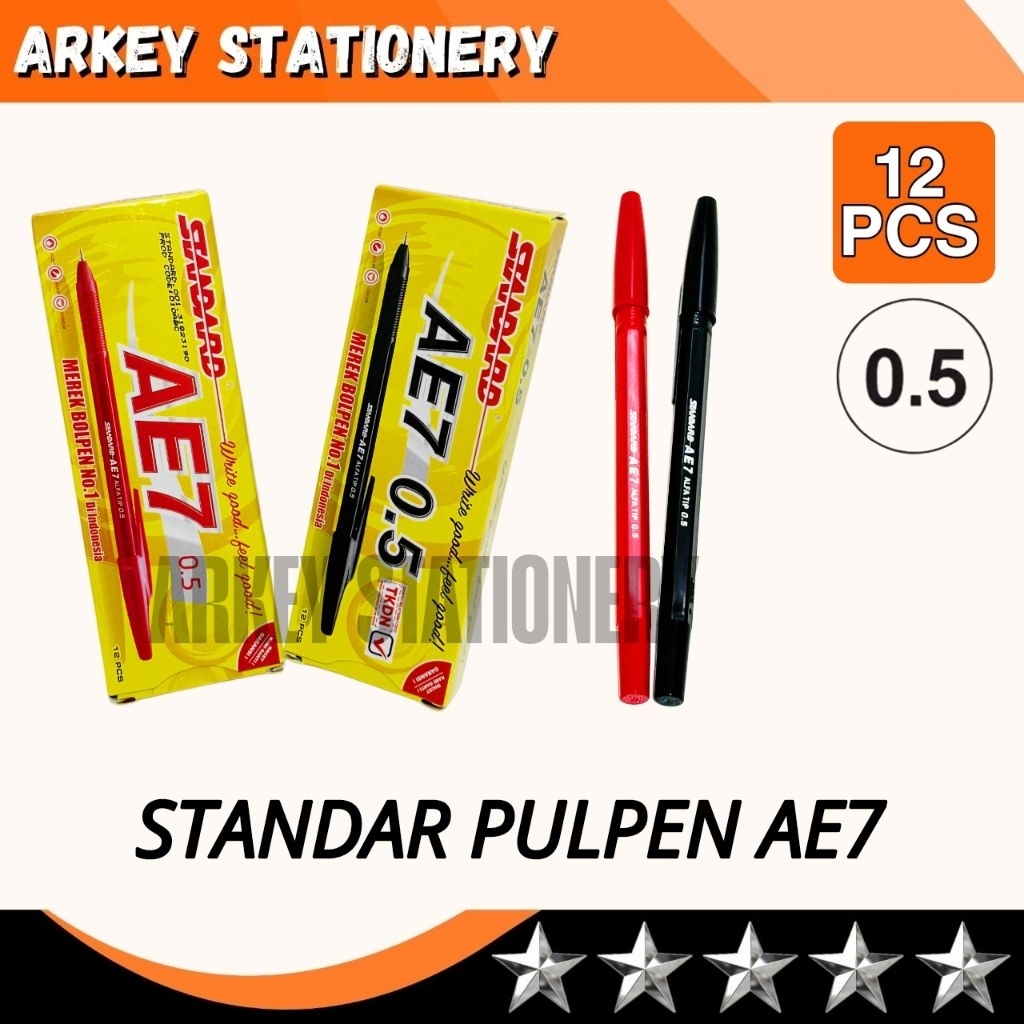 Jual PULPEN STANDARD AE7 0.5 mm / Ballpen STANDARD AE7 / PULPEN STANDAR ...
