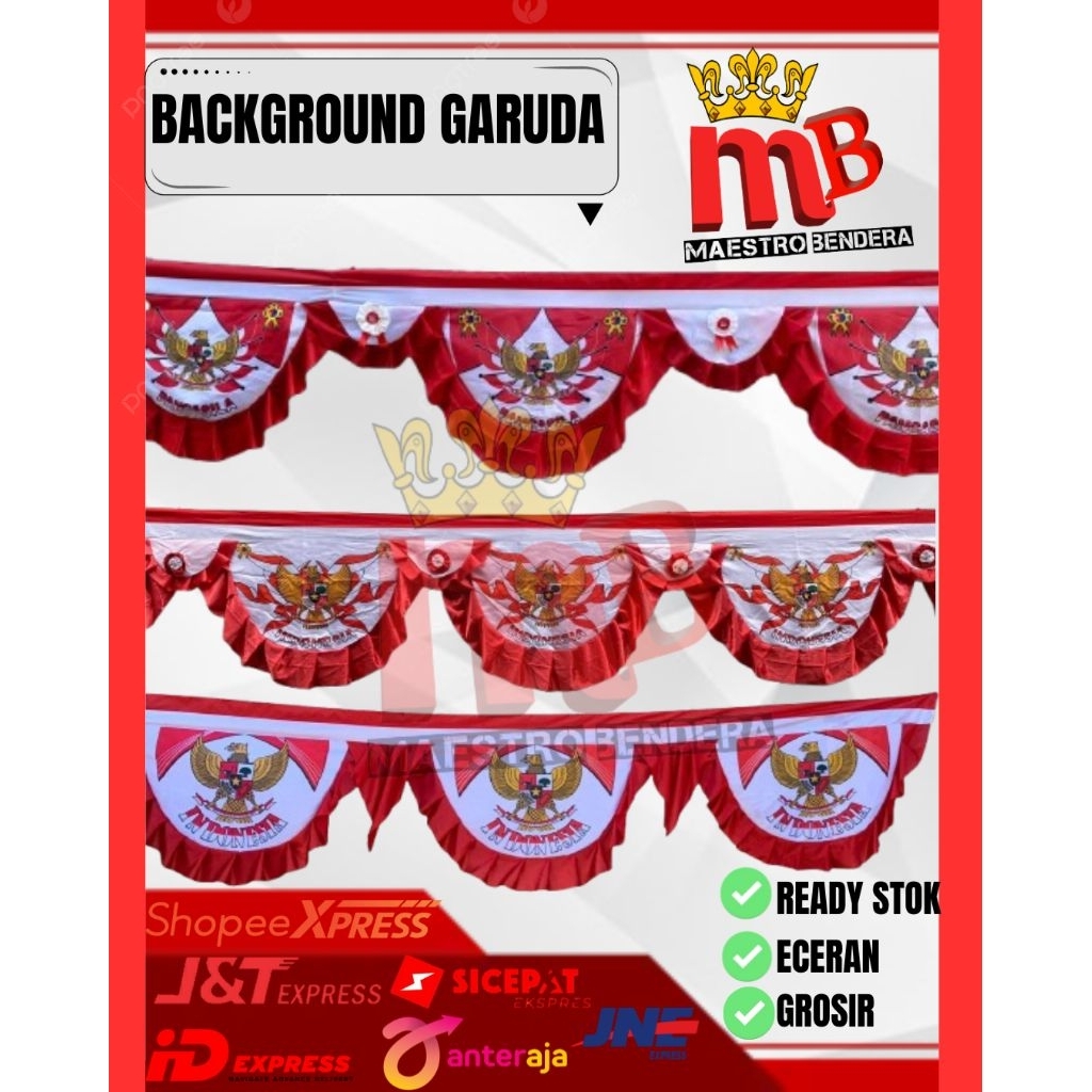 Jual BENDERA BACKGROUND MERAH PUTIH PANJANG 8 & 4 METER // COCOK DI ...