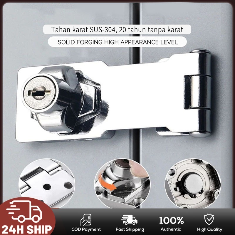 Jual Overpal Plat Tebal Stainless Hasp Lock Satin Overpal Kunci / Kunci ...