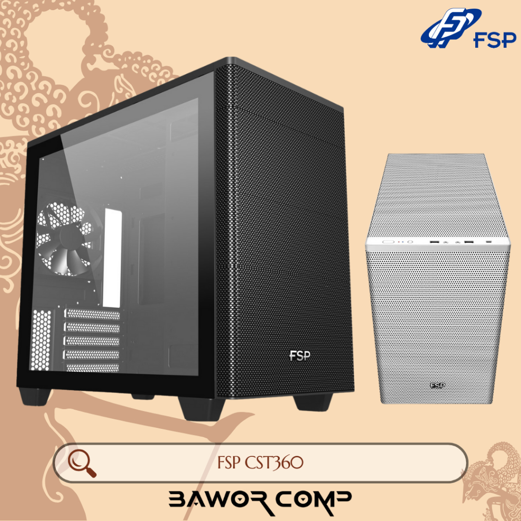 Jual FSP CST360 Tower Mesh Black / White Free 2 Fan | Casing PC Micro ...