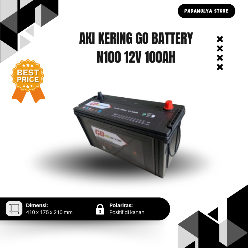 Jual Aki Kering Go Battery N100 12V 100Ah Kapal Truck Taft Excavator Genset | Shopee Indonesia