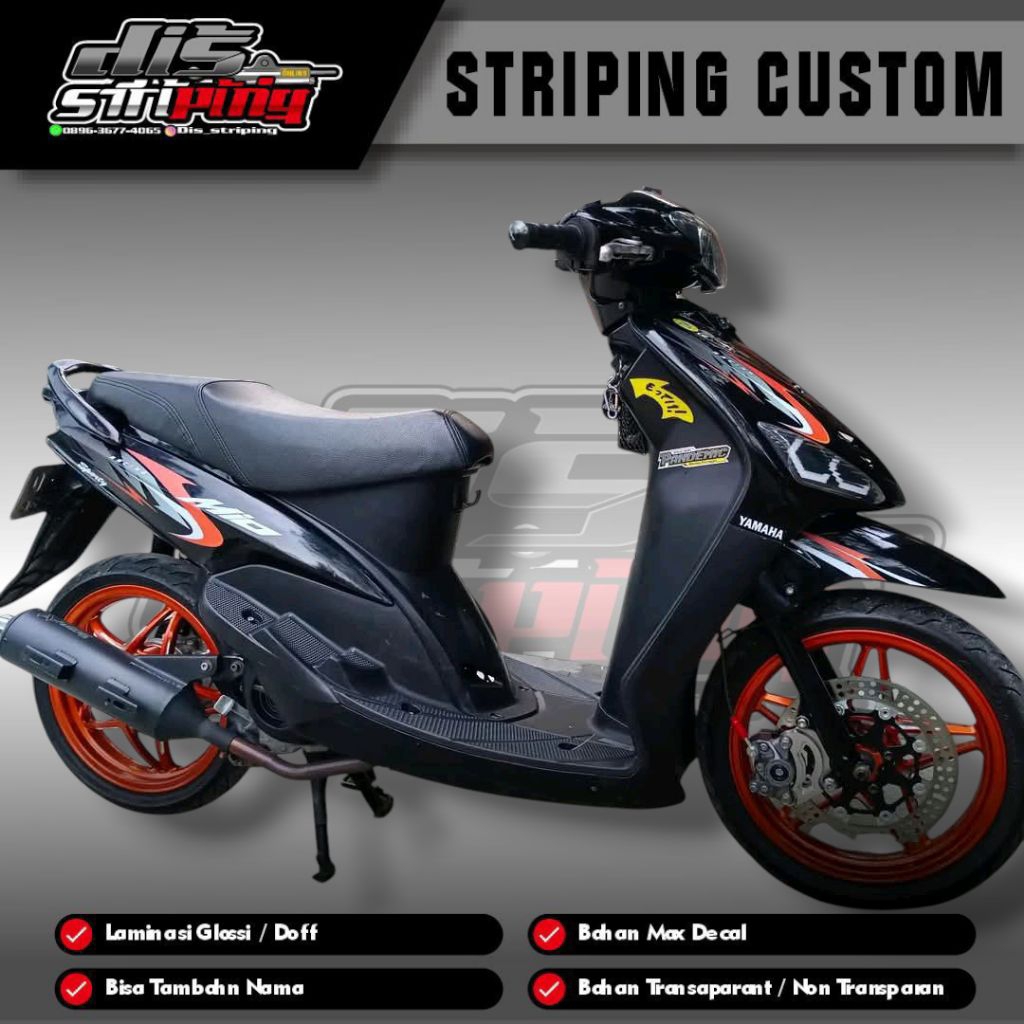 Jual Striping Stiker Transparan Mio Sporty Motif List Panah Sticker ...