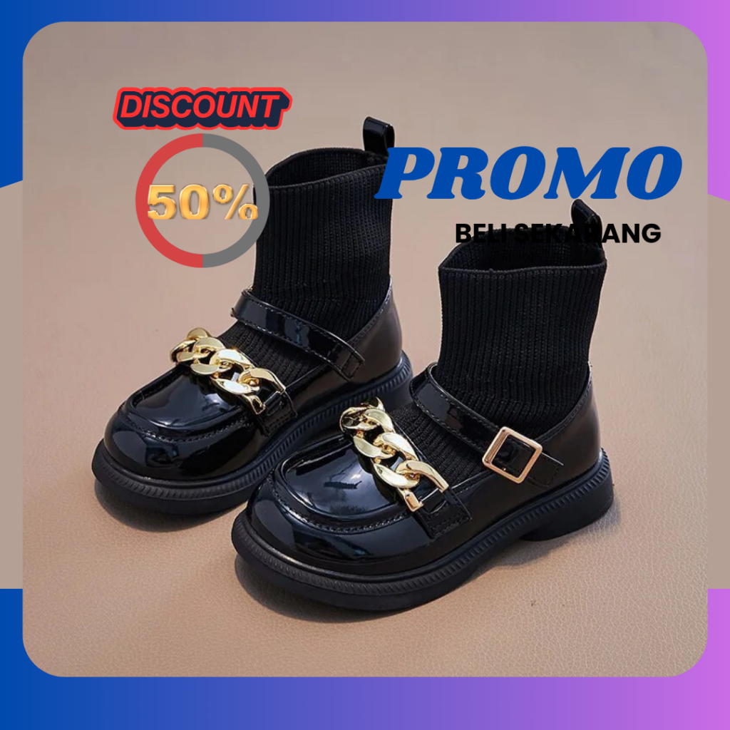 Jual sepatu anak perempuan docmart terbaru model rantai size sanpai 22 ...
