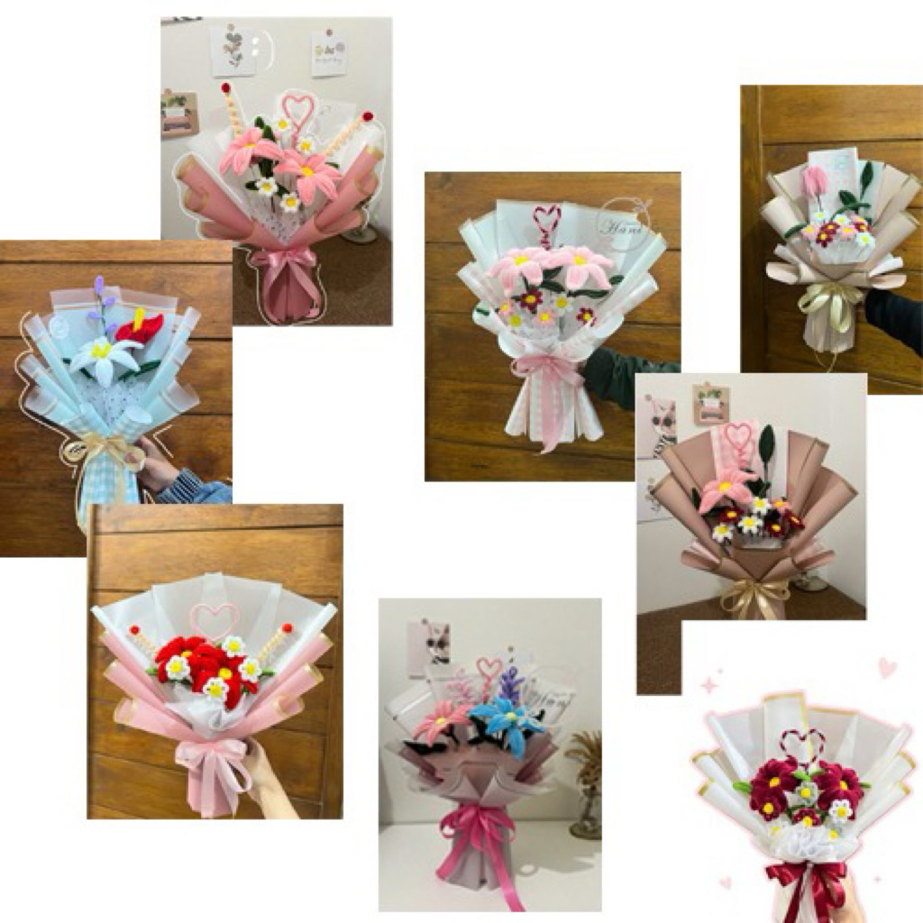 Jual Buket Bunga Kawat Bulu / Pipe cleaner Pastel / Buket Wisuda ...