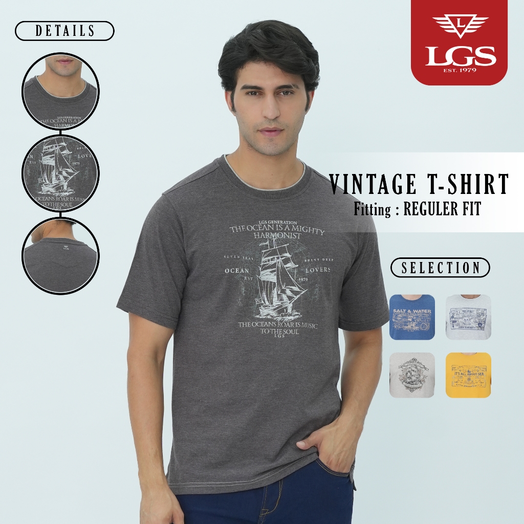 Jual LGS - Vintage Collection - Kaos Katun Pria Casual - Sablon HD ...