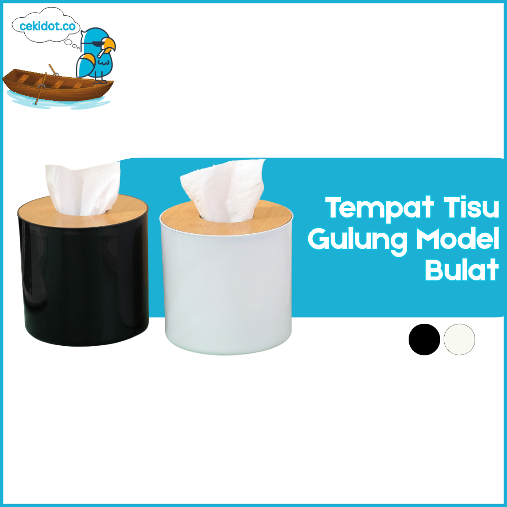 Jual Cekidot HL0355 Tempat Tisu Gulung Model Bulat Kotak Tissu Meja ...