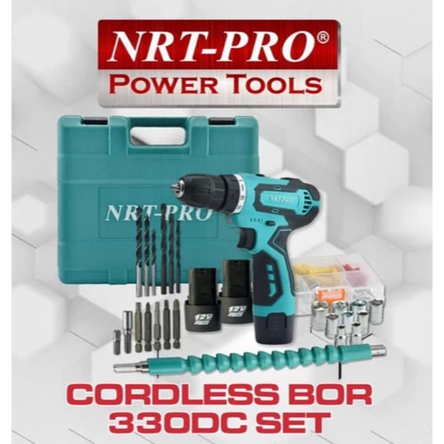 Jual NRT PRO DC 330 set 12v BOR CORDLESS NRT PRO - BOR BATERAI NRT PRO ...