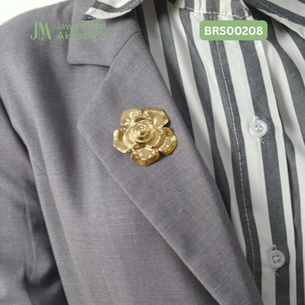 Jual Jawa Alloy Brooch Bros Peniti Kebaya Alloy Bentuk Bunga Mawar Gold ...