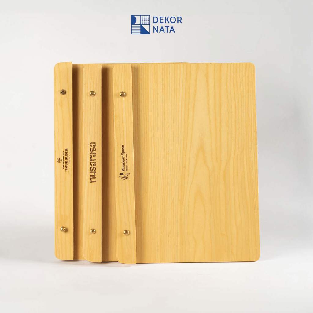 Jual [Gratis Grafir] Buku Menu Kayu Restoran/Wooden Menu Book/Buku Menu ...