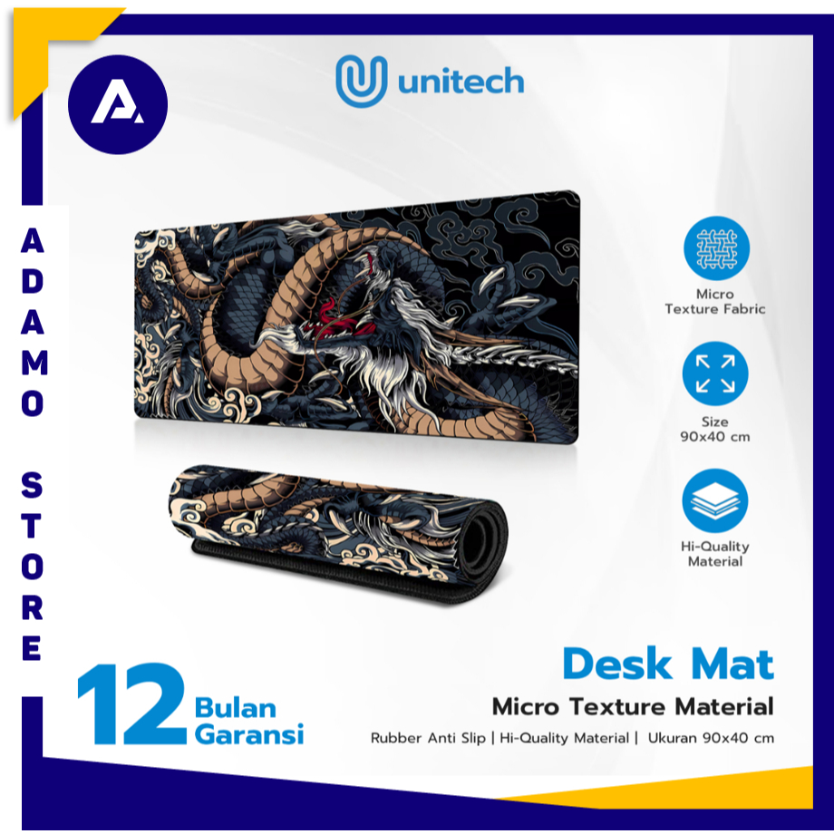 Jual Mousepad Unitech Anti Slip Besar 90x40cm Desk Mat Anti Slip Gaming Mouse Pad | Shopee Indonesia