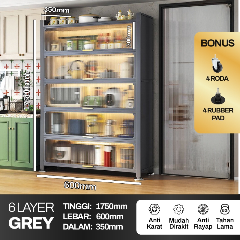 Jual RAK PIRING TERTUTUP 3 SUSUN GRAY LEMARI DAPUR LEMARI PIRING ...