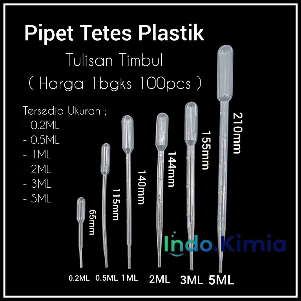 Jual PIPET TETES PLASTIK 1ML, 2ML, 3ML, 5ML ( ISI 100PCS ) / DROP ...