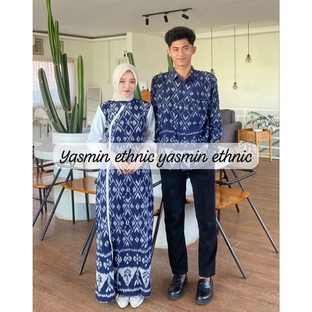 Jual BAJU TENUN COUPLE TAMARA LIS NAVY - BAJU TENUN - DRESS TENUN ...