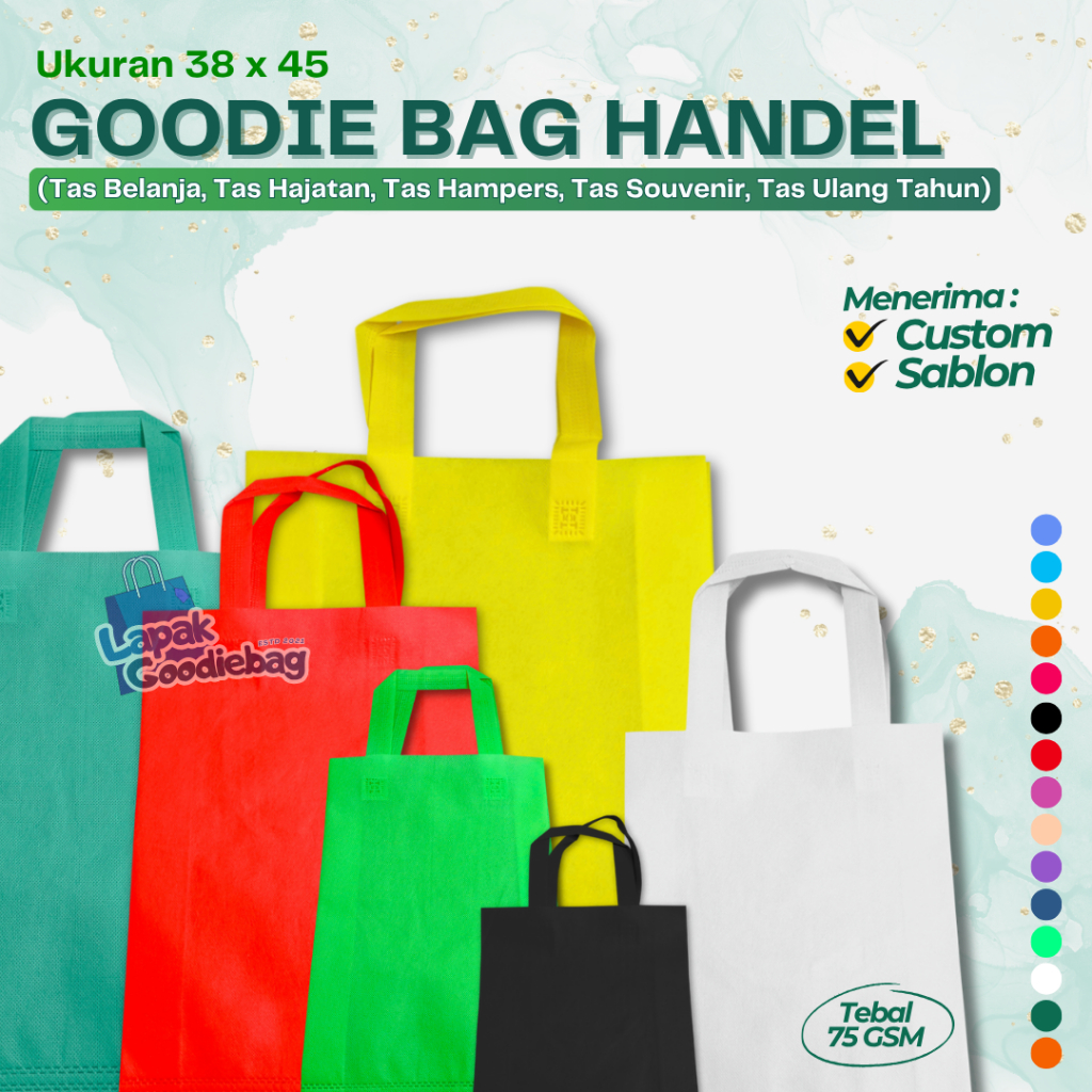Jual 1PCS GOODIE BAG HANDLE UKURAN BESAR 38X45 tTAS BELANJA TAS ...