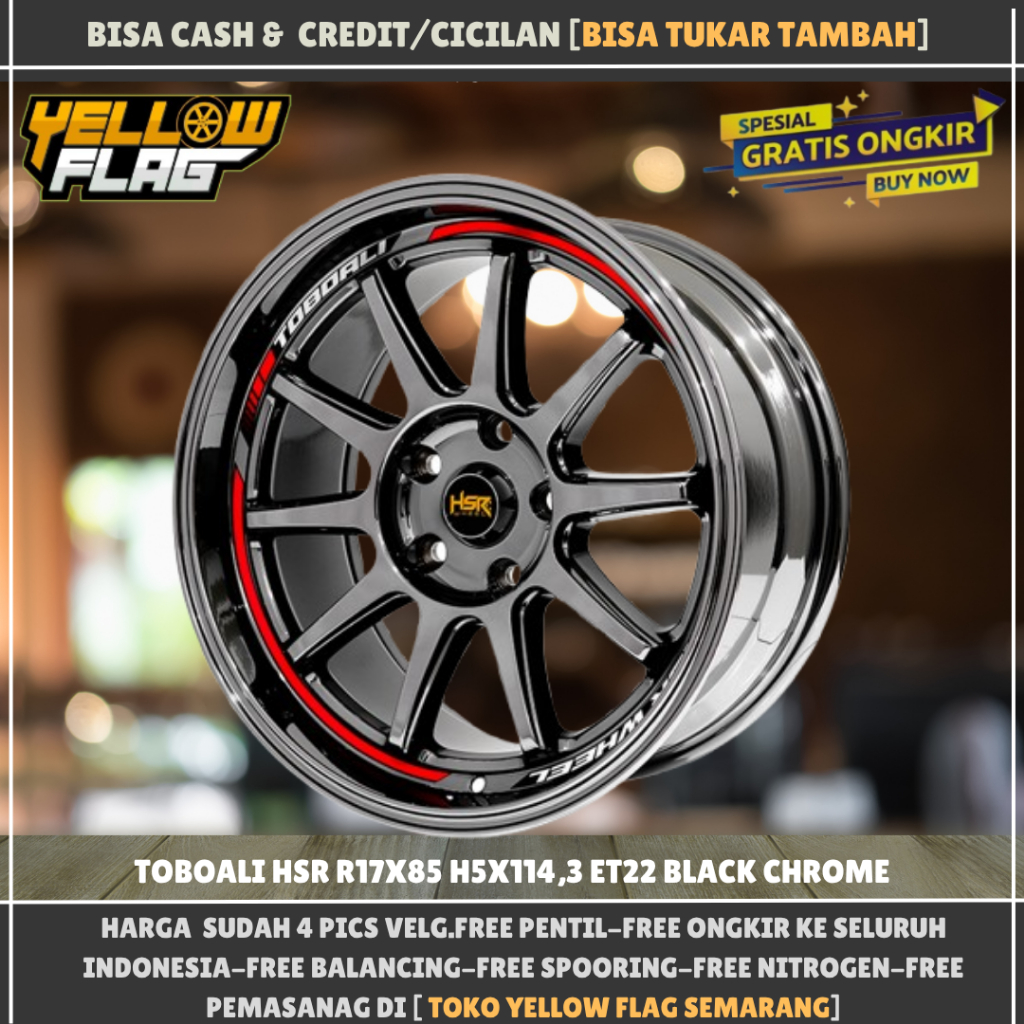 Jual Velg original hsr ring 17 black croom hsr toboali untuk crv ...