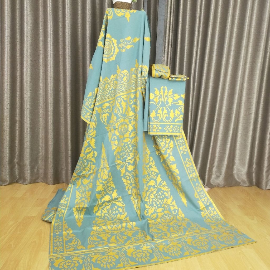 Jual kain bali kancut Tapih warna biru turkies set lengkap Prade gold ...