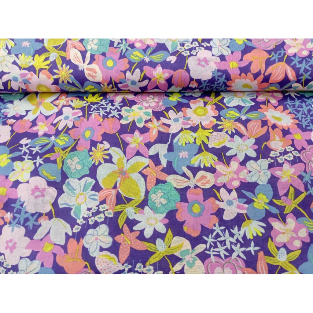 Jual Bahan Kain Katun Poplin Paris Garment Motip Bunga | Shopee Indonesia