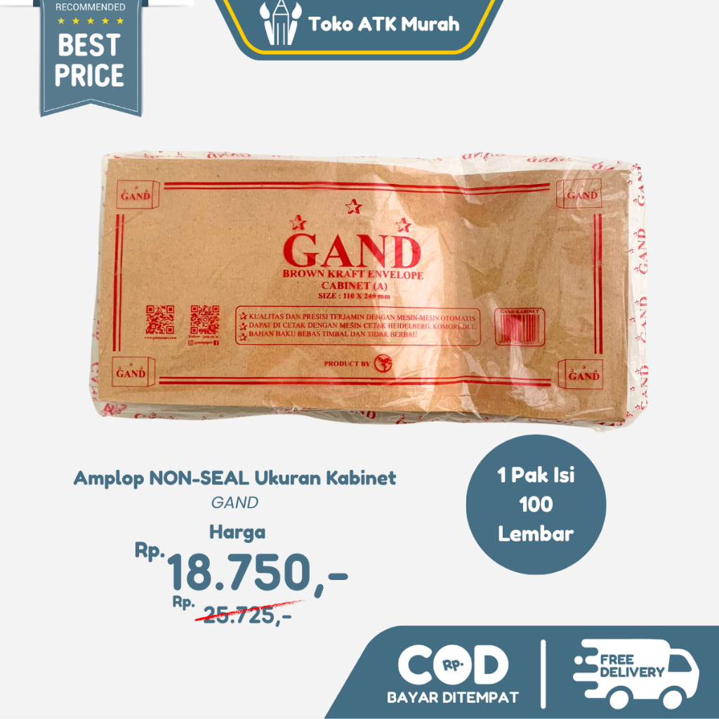 Jual Amplop / Map Coklat Kabinet Non-Seal Gand | Shopee Indonesia