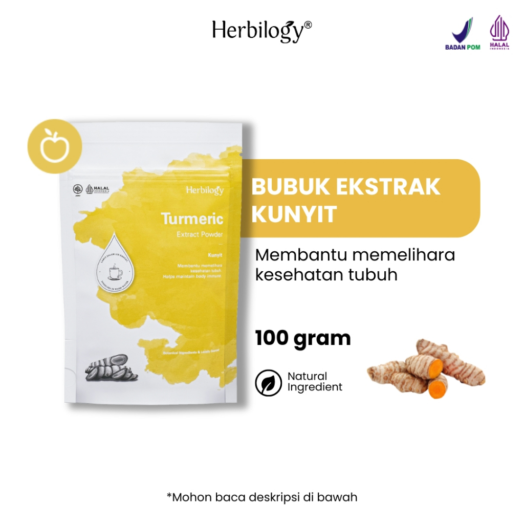 Jual HERBILOGY TURMERIC EXTRACT POWDER KUNYIT 100 GRAM | Shopee Indonesia