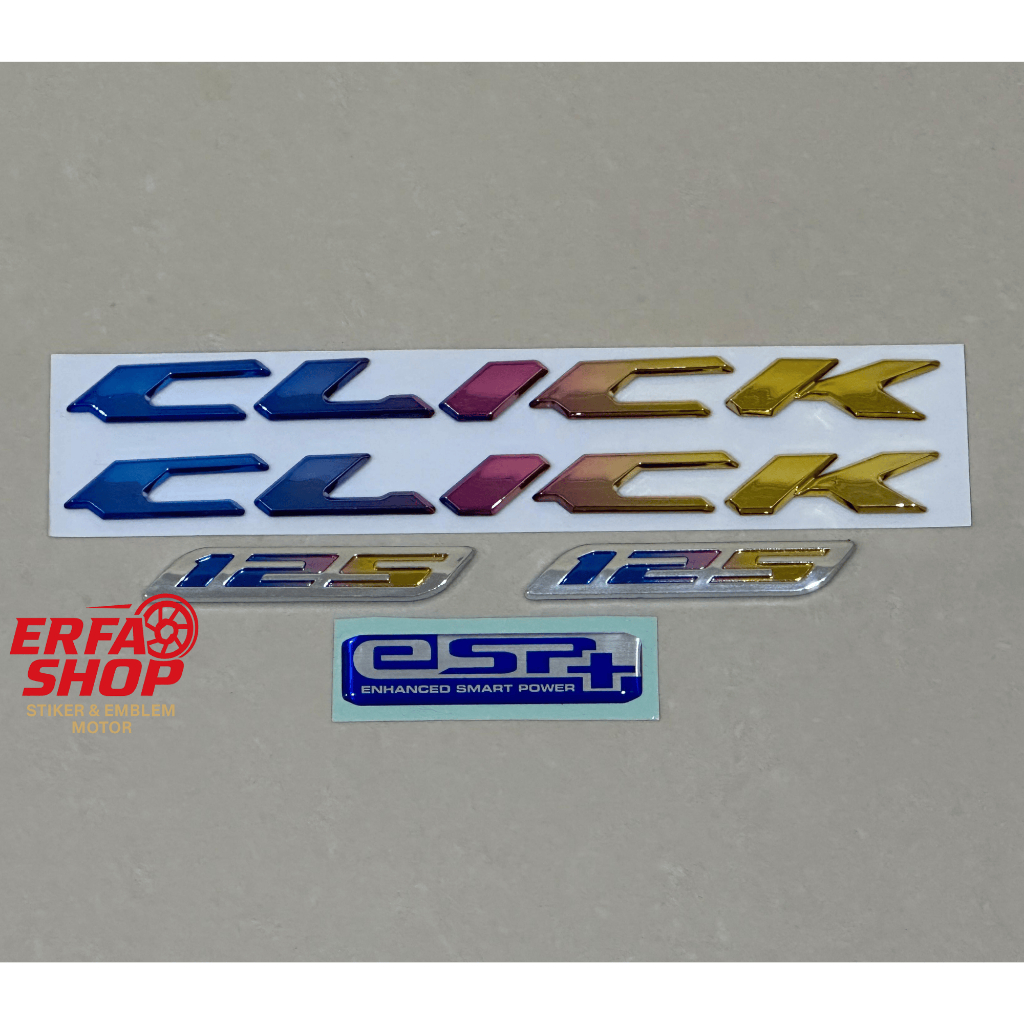 Jual Emblem Logo Click Clik Klik 125 150 125i 150i ABS 3D Rainbow ...