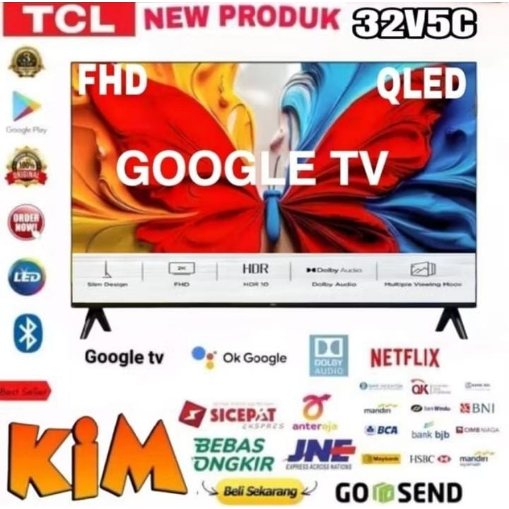 Jual TCL 32V5C QLED Google TV 32 Inch - 2K - FHD - HDR 10 - Bezel Less - Dolby Audio | Shopee ...