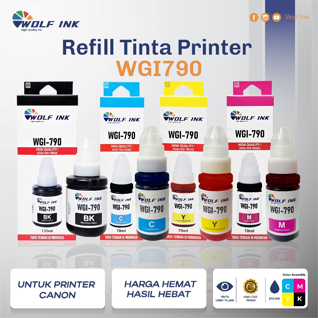 Jual Tinta Printer Wolf Ink GI-790 Untuk Printer Canon G1000 G1010 ...