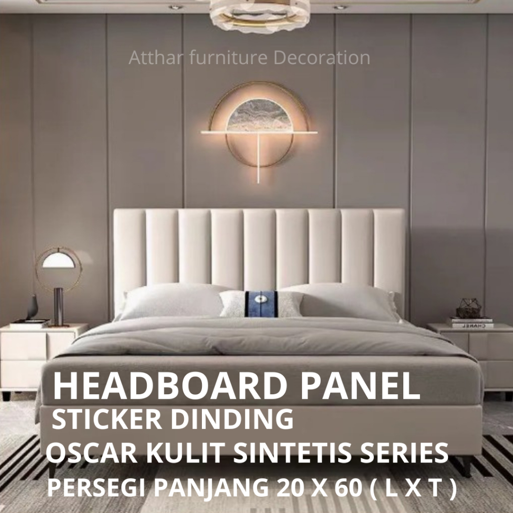 Jual HEADBOARD Oscar 60cm x 20cm | Motive Persegi I Headboard Wallpanel 3D Stiker Dinding | Bed ...