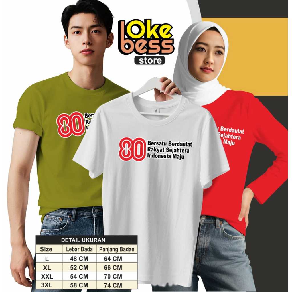 Jual KAOS HUT RI KE 80 KAOS MERAH PUTIH KAOS 17 AGUSTUS KAOS DIRGAHAYU REPUBLIK INDONESIA KE 80 ...