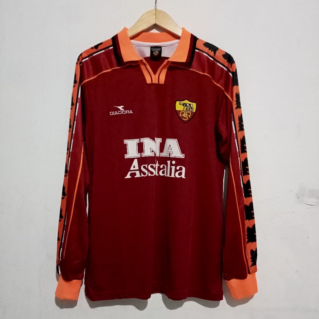 Jual Jersey Retro As Roma Home 1998 Long Sleeve Grade AAA | Shopee ...