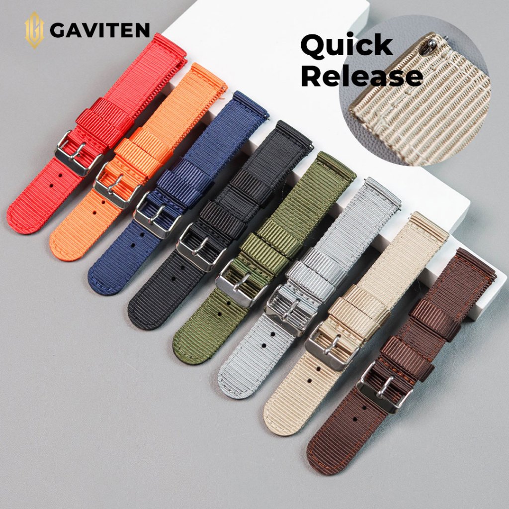 Jual GAVITEN Tali Jam Tangan Kanvas Strap Canvas Quick Release Tali Jam ...