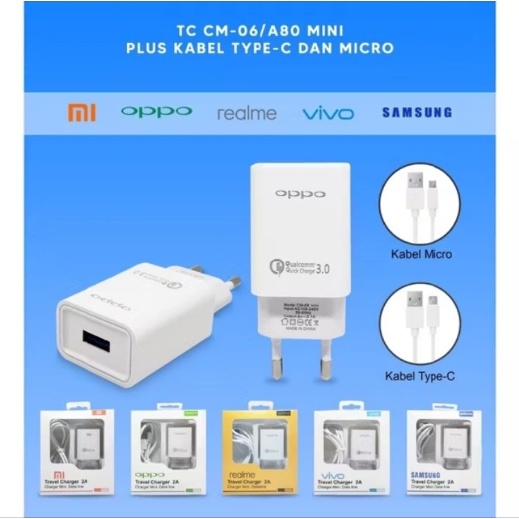 Jual Travel Charger BRAND 2A NEW USB MICRO Charger Universal + Cable ...