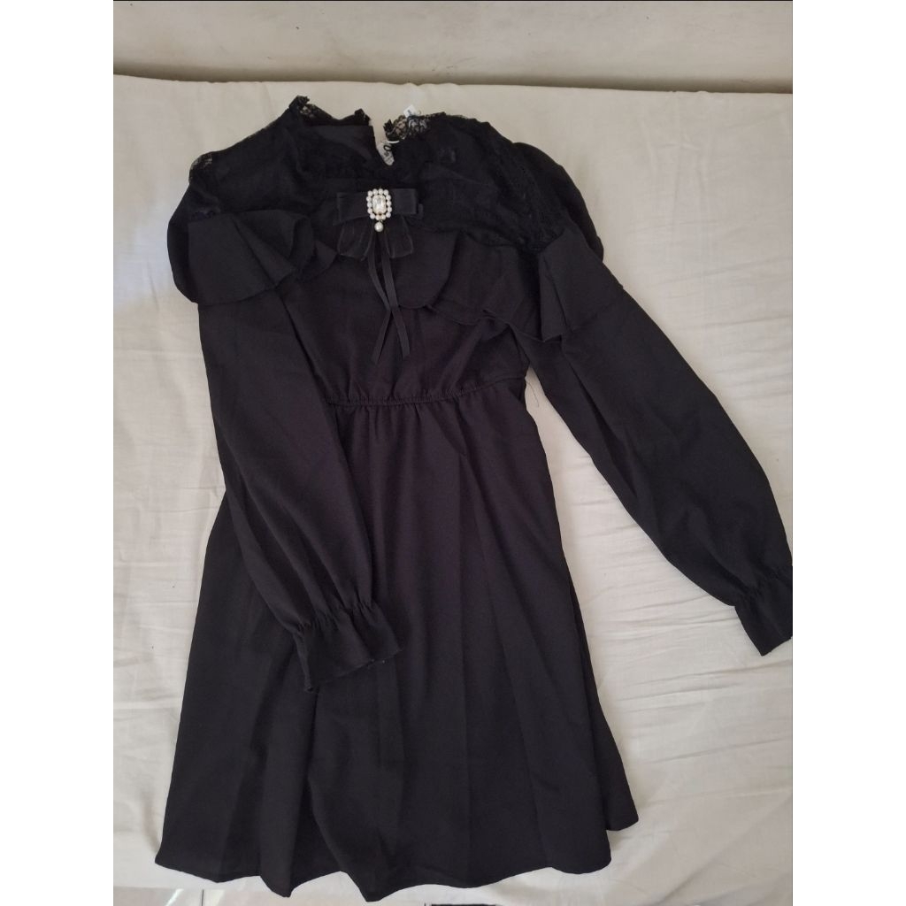 Jual rojita taobao DUPE black long dress landmine ryousangata ...