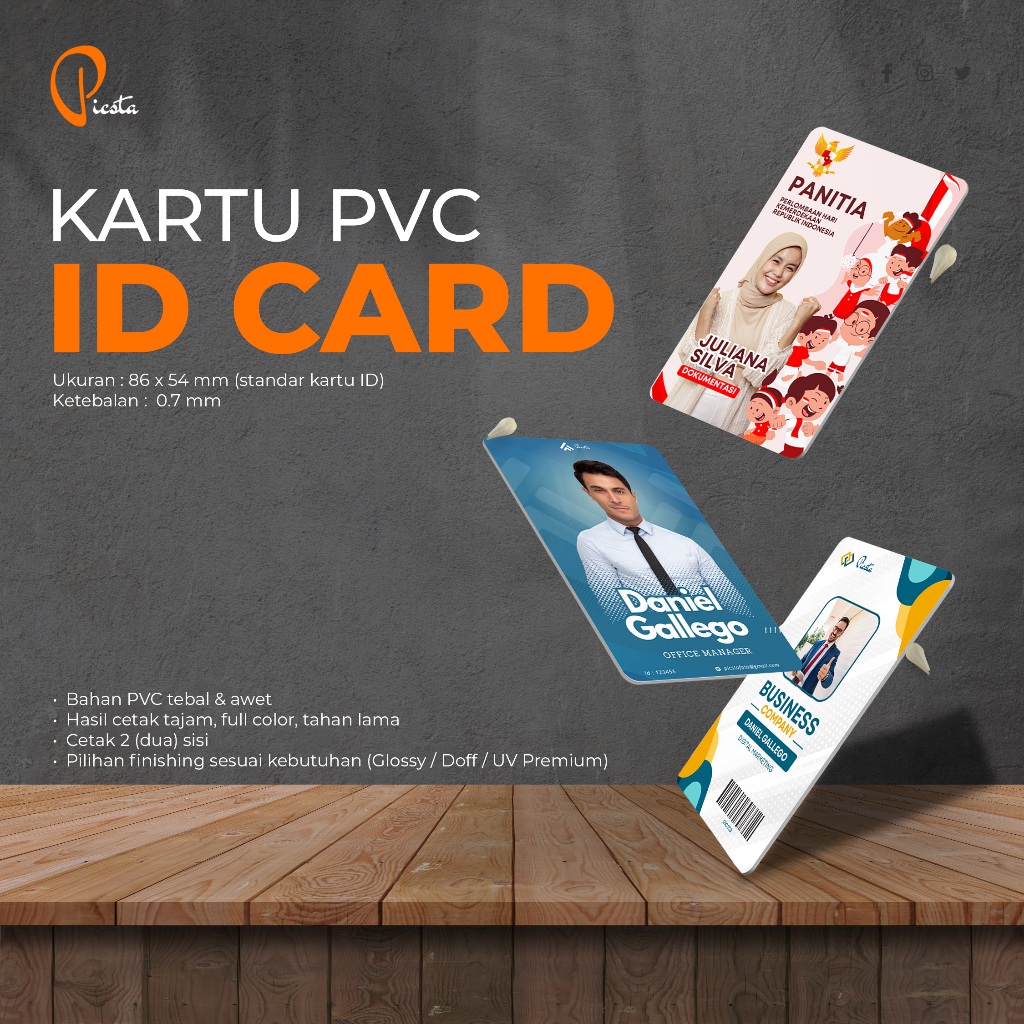 Jual Kartu PVC / ID Card / Name Tag / Kartu Nama PVC | Shopee Indonesia