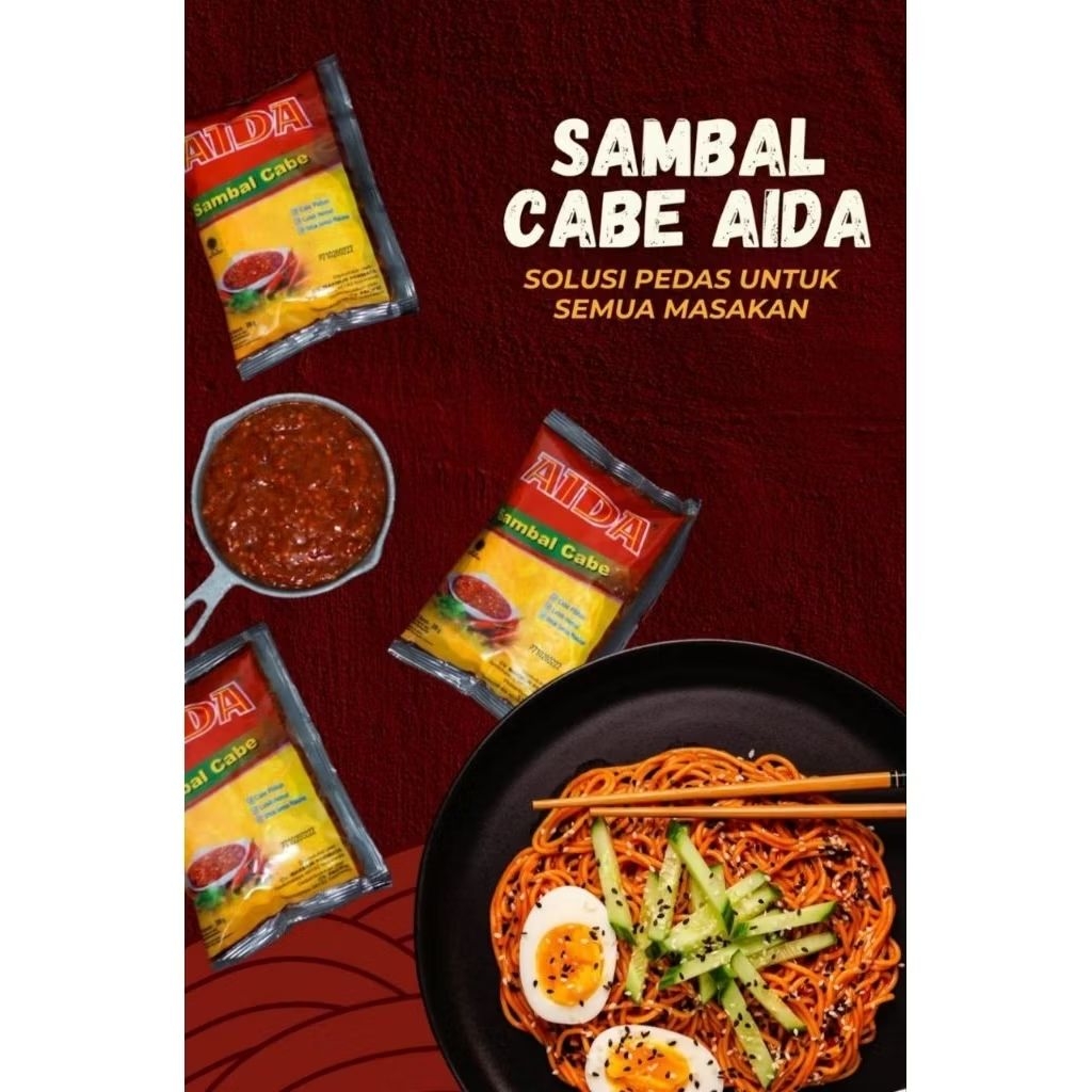Jual Sambal Cabe AIDA 200 gram Halal Tahan Lama Bulir Biji Cabai Asli ...