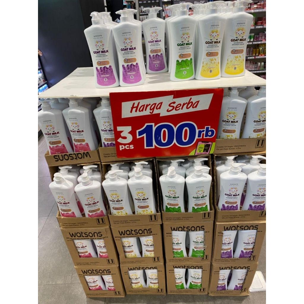 Jual WATSON GOAT MILK SABUN CAIR PUMP 1000ML | Shopee Indonesia