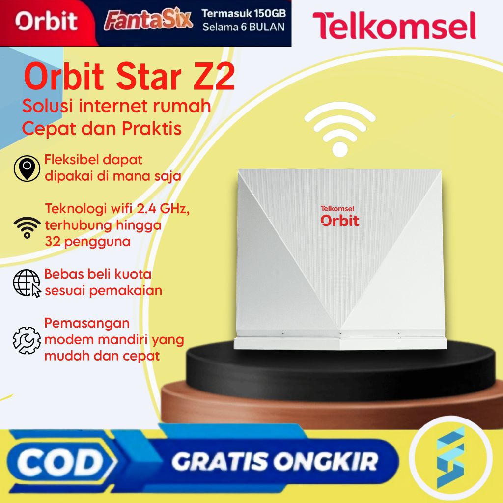 Jual Telkomsel Orbit Star Z2 modem wifi 4G router simcard garansi resmi ...