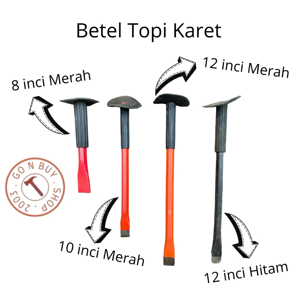 Jual Pahat Betel Topi Besi Baja Gagang Karet Ukuran 8, 10, dan 12 Inci ...