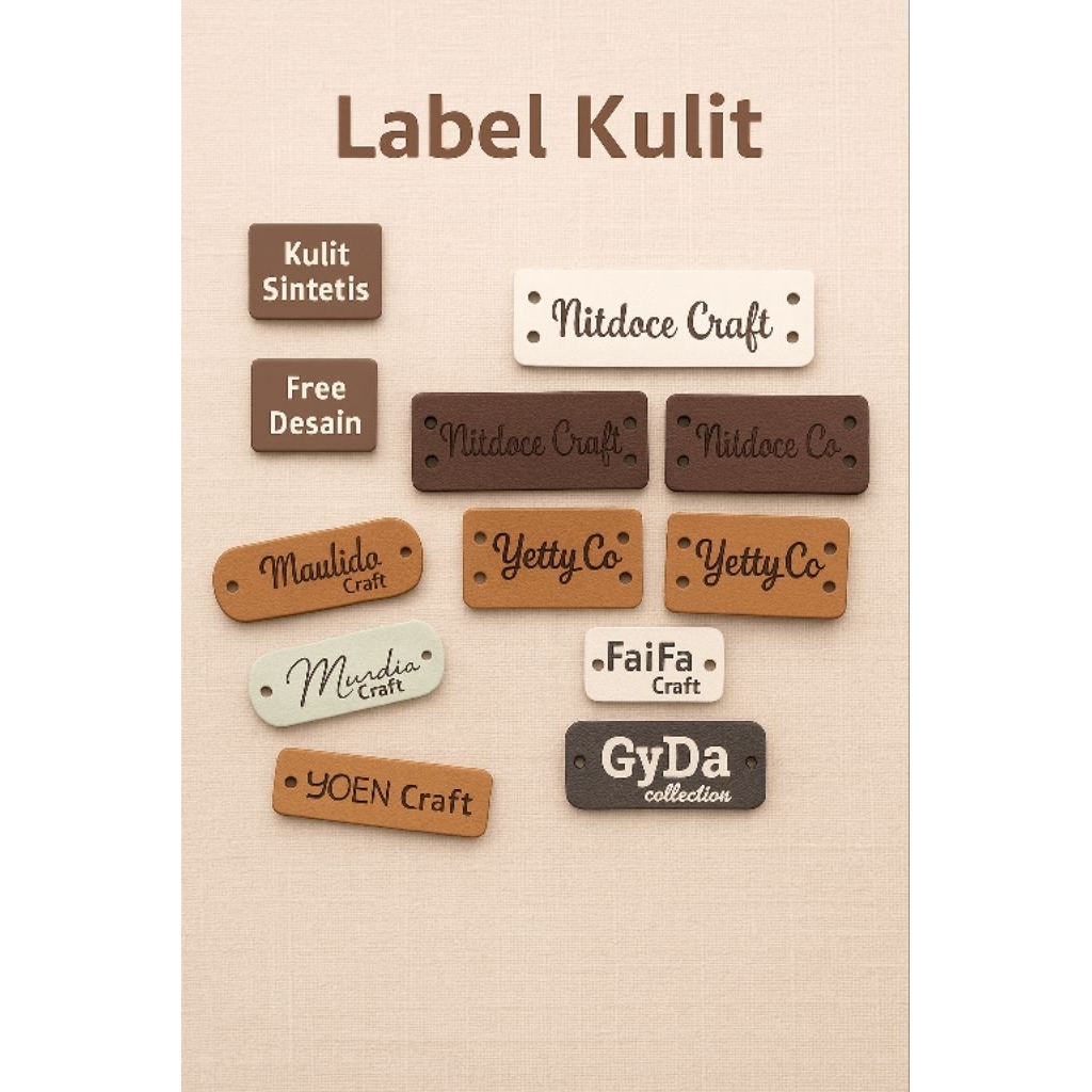 Jual Label Kulit Label Bahan Kulit Label Tas Merk Tas Label Baju Label ...