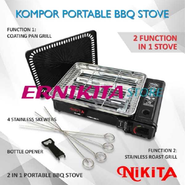 Jual Kompor BBQ NIKITA Portable 2in1 Bisa LPG & Kaleng Bonus Tusukan Cocok Buat Rumah Tangga ...
